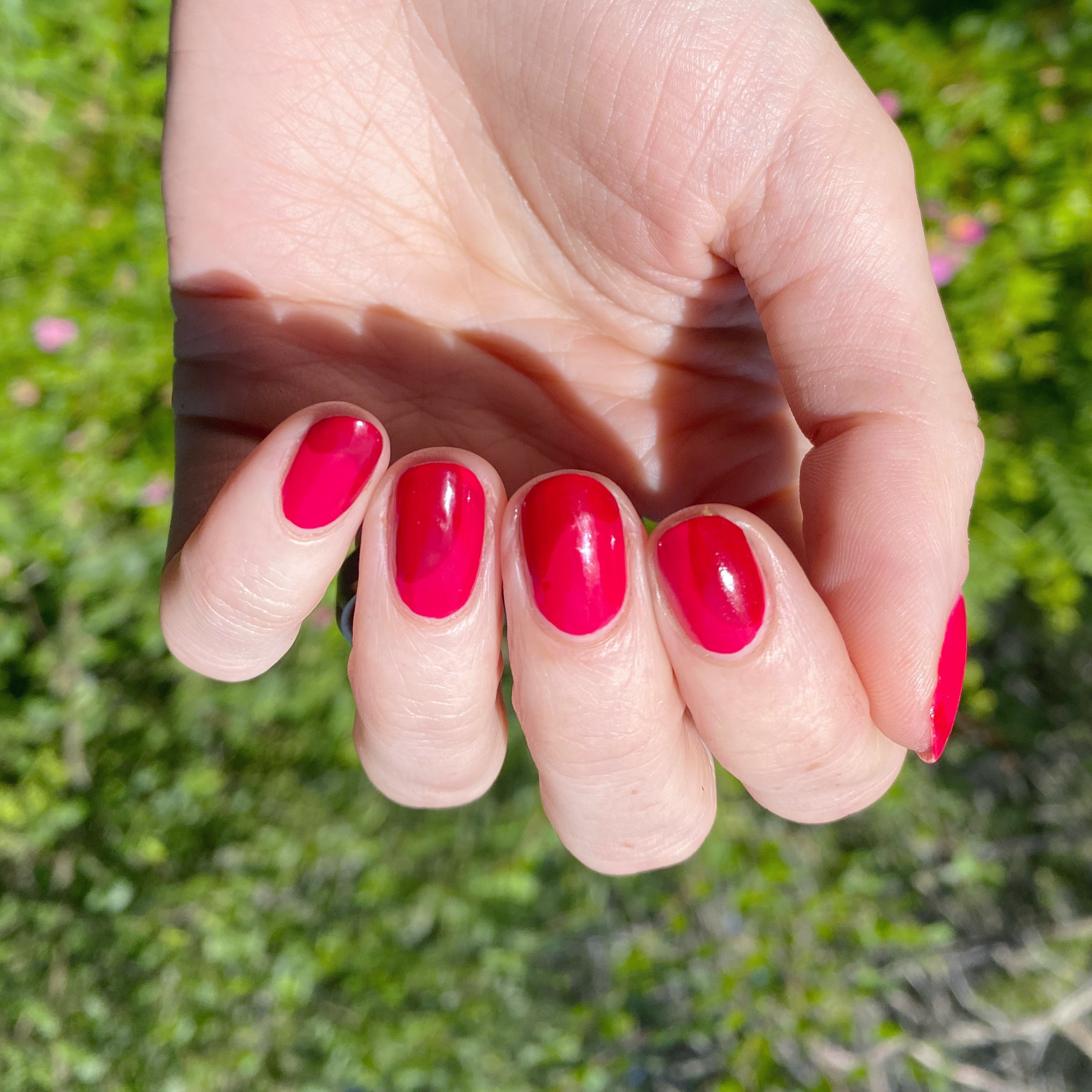 Subtle Red Colour Blocking – Coffee & Nail Polish