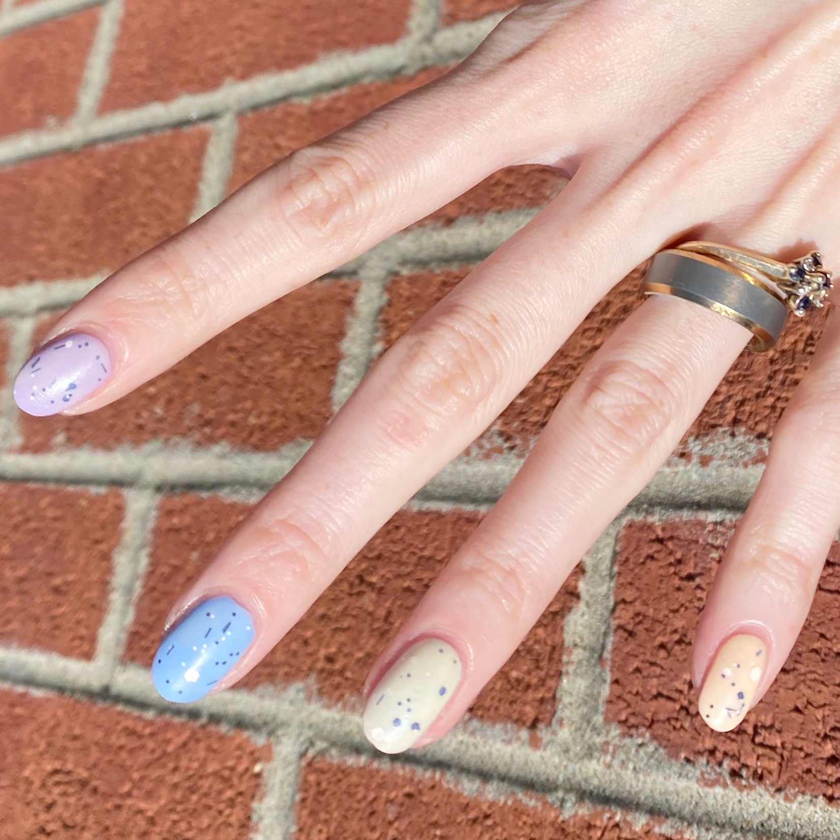 Spring Speckled Egg Skittle Nails – Coffee & Nail Polish