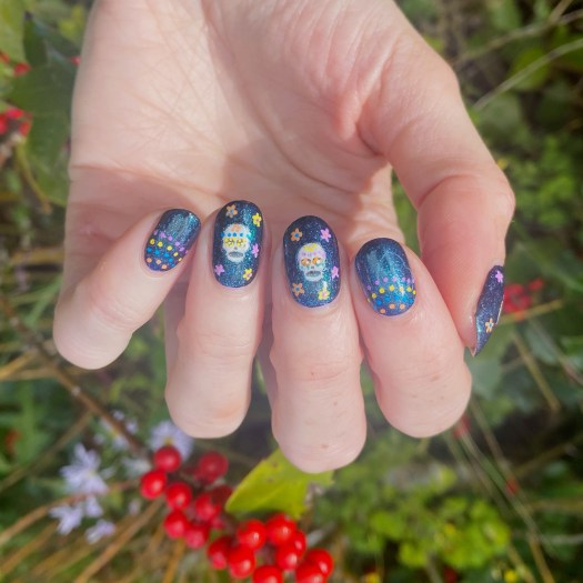 GLAM NAILS CHALLENGE OCTOBER 2025 — Sugar Skull 💀🌸 – Coffee & Nail Polish