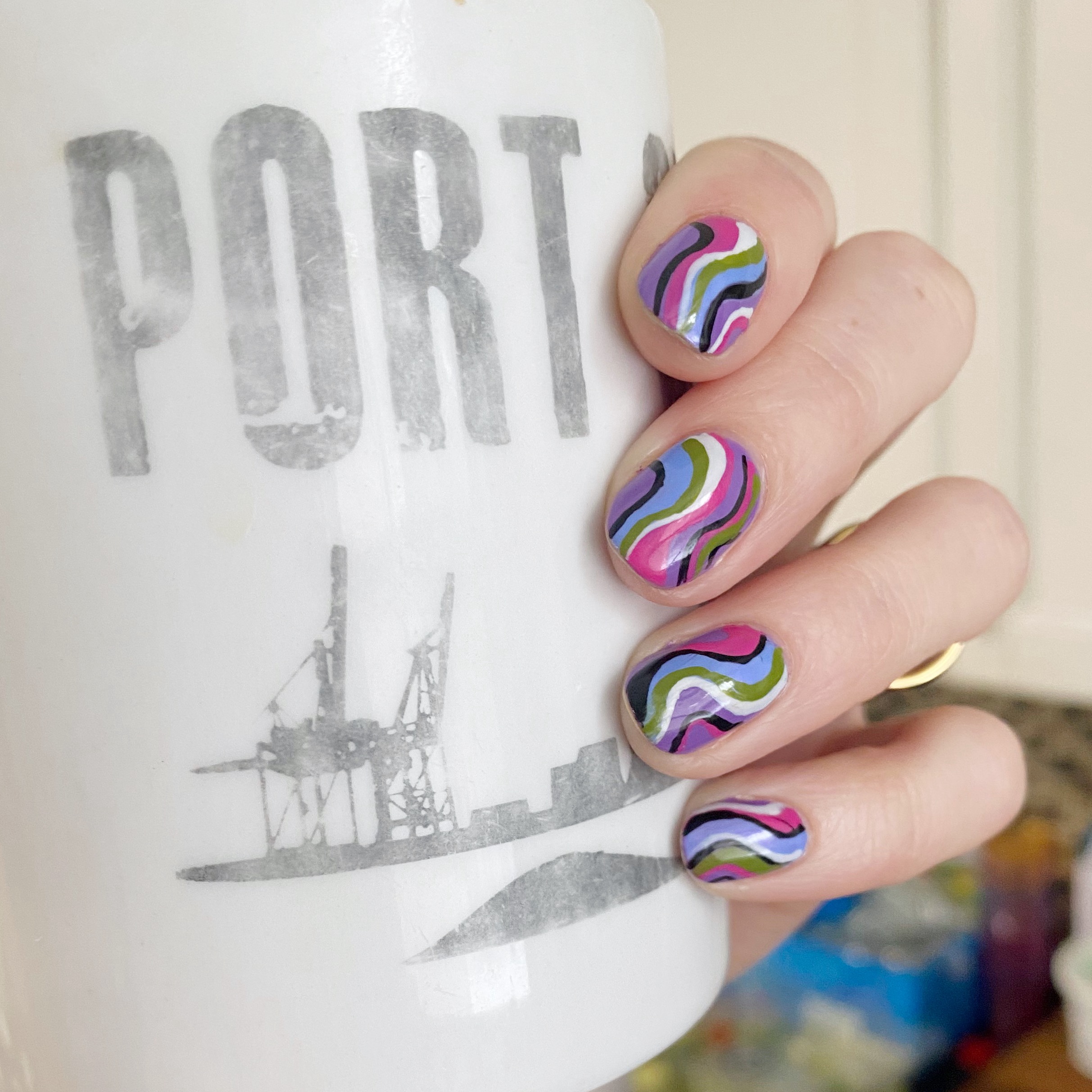 Bright & Funky Abstract Stripes (2000s Inspired) – Coffee & Nail Polish